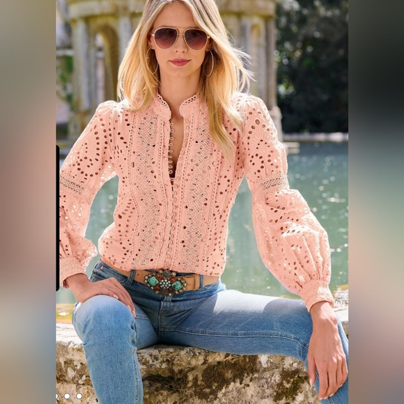 Boston Proper | Tops | New Lace Inset Eyelet Shirt | Poshmark